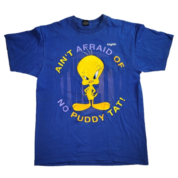 Shirts | Vintage 9s Laughlin Tweety Bird Aint Afraid Of No Puddy Tat T ...